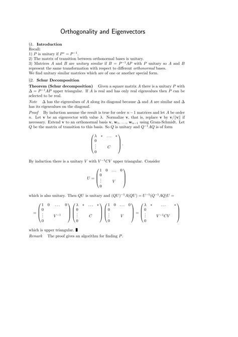 Matrices With Orthogonal Eigenvectors At Williams Abney Blog