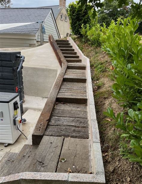 Garden Steps Made From Azobe Tropical Hardwood Railway Sleepers
