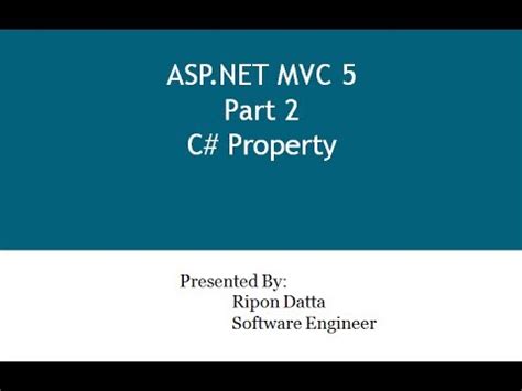 ASP NET MVC Step By Step Part C Property YouTube