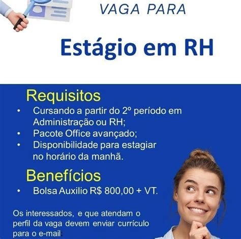 Empresa Abre Vaga Para Estágio Em Rh Envie Seu Currículo Central De