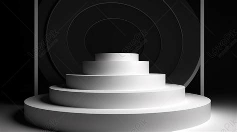 3d 흰색 원형 무대가 있는 멋진 기하학적 연단을 만나보세요 연단 배경 무대 3d 배경 빈 벽 배경 이미지 Hd 연단 무대 3d 빈 벽 배경 사진 무료 다운로드