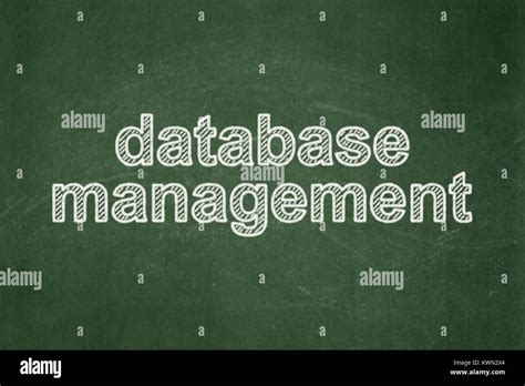 Programming Concept Database Management On Chalkboard Background Stock