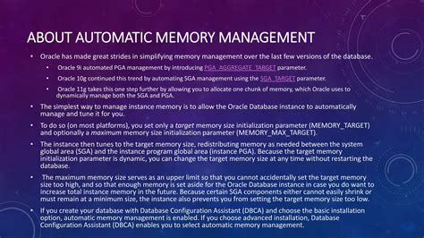 Memory Management In Oracle Pptx
