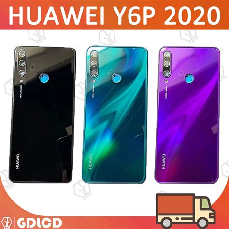 For Huawei Y6p 2020 Med Lx9 Med Lx9n Back Battery Cover Door Housing Case Rear Glass Repair