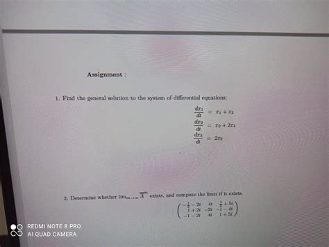 Solved The Topic Is Linear Algebra Eigenvalues Chegg Com