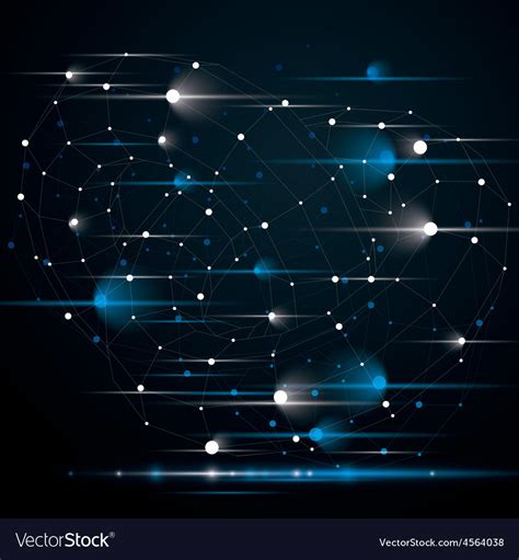 Abstract 3d Structure Polygonal Network Object Vector Image