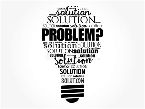 Problem And Solution Light Bulb Word Cloud Collage Business Concept Background Stock Image