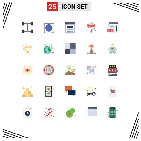 25 Universal Flat Color Signs Symbols Of Web Coding User Interface