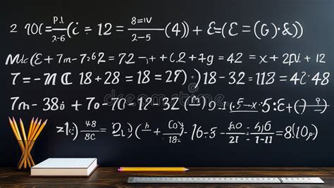 Ai Generated Mathematical Equations And Scientific Formulas On Chalkboard Stock Illustration