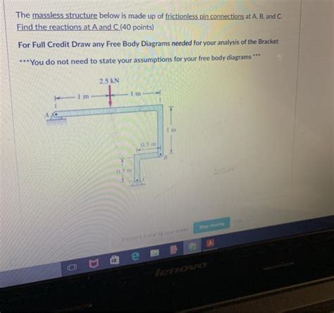 Solved The Massless Structure Below Is Made Up Of