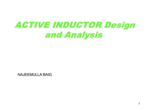 Active Inductor Design Powerpoint Slides Learnpick India
