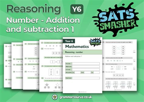 Y6 Sats Smasher Maths Reasoning Number Addition And Subtraction 1 Grammarsaurus