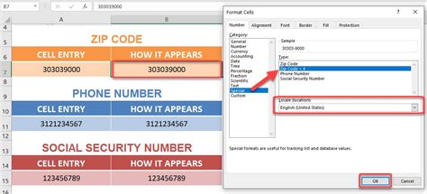 Format Cells Special Numbers Myexcelonline
