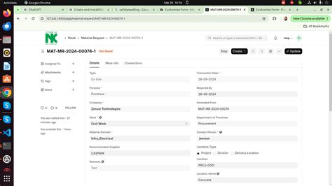 One Update Field Appear On Material Request Buying Frappe Forum