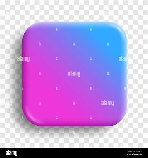 App Icon Glossy Vector Background 3d Button With Purple Blue Neon Holographic Gradient And