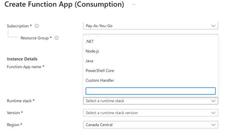 Runtime Stack Python Not Showing On Azure Portal Microsoft Qanda