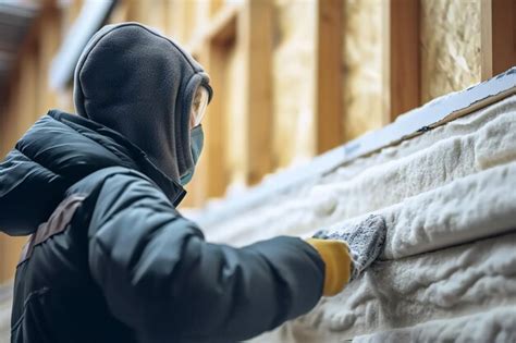 Premium Photo Professional Worker Applying Foam