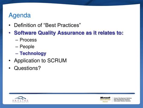 Ppt Software Development Qa Best Practices Powerpoint Presentation