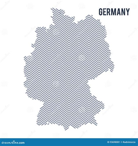 Vector Abstract Hatched Map Of Germany Isolated On A White Background Stock Illustration