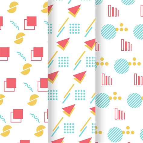 멤피스 패턴 컬렉션 무료 벡터