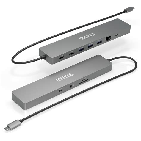 Plugable In Usb C Hub W Pass Through Dual Monitor With K Hz Hdmi