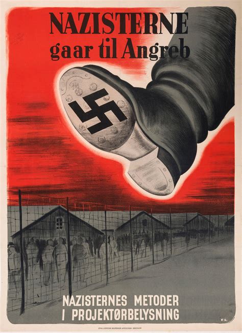 At Auction Danish Anti Nazi Poster Ww2 Era Anti Nazi Propaganda