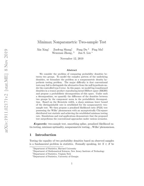 Minimax Nonparametric Two Sample Test Deepai
