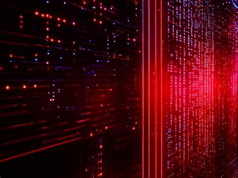 Premium Photo A Vibrant Canvas Illuminated By A Cascade Of Red Binary