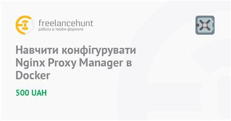 Конфигурировать Nginx Proxy Manager в Docker • фриланс работа для