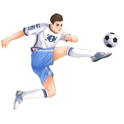 花瓣素材 手绘 体育竞技元素 踢足球 48243036
