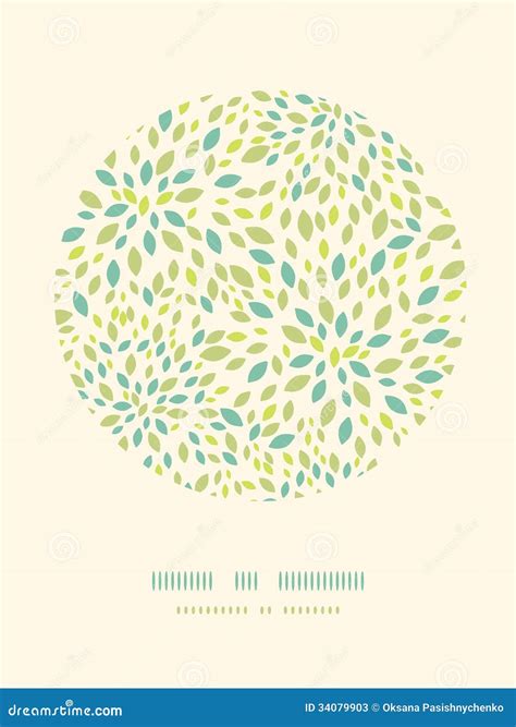 Leaf Texture Circle Decor Pattern Background Stock Vector