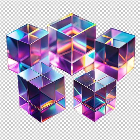 Premium PSD A Colorful Cube With Lights