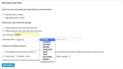 Bulk Delete User Meta Bulk Wp