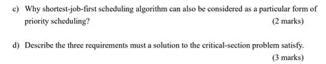 Solved C Why Shortest Job First Scheduling Algorithm Can