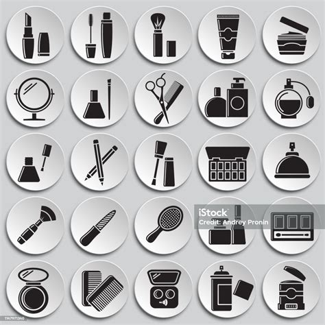 아름다움 관련 아이콘 그래픽 및 웹 디자인에 대 한 플레이트 배경에 설정 합니다 간단한 벡터 기호입니다 웹 사이트 버튼 또는 모바일 앱에 대 한 인터넷 개념 기호입니다 개인