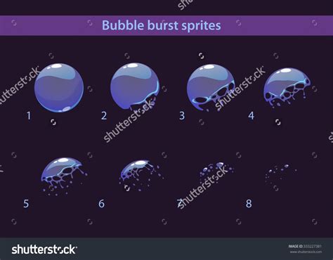 Cartoon Soap Bubble Burst Sprites Vector Stock Vector Royalty Free 333227381 Shutterstock