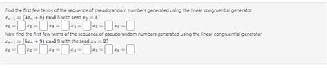 Solved Find The First Few Terms Of The Sequence Of