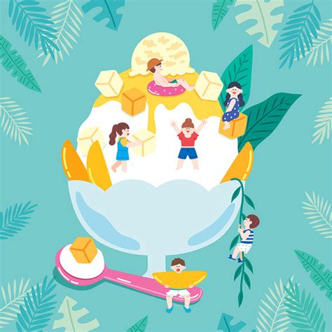 여름일상 과일 빙수 벡터 일러스트 유토이미지 상세페이지 베이직샵 일러스트 22135705