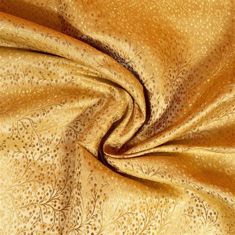 Gold Color Satin Brocade Fabric
