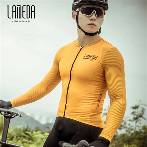 라메다 프로페셔널 남성용 사이클링 셔츠 타이트한 긴팔 저지 프로 팀 산악 로드바이크 자전거 의류 여름 운동복