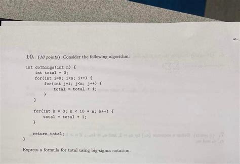 solved 10 10 points consider the following algorithm int
