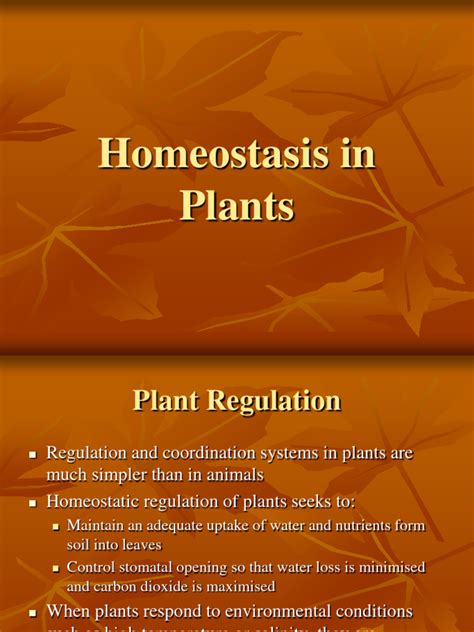 Homeostasis In Plants Pdf