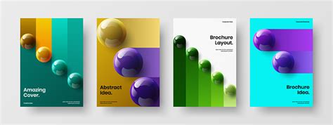 현대 3d 구 엽서 일러스트 번들 놀라운 회사 브로셔 A4 디자인 벡터 레이아웃 구성 A4 용지에 대한 스톡 벡터 아트 및 기타 이미지 A4 용지 개념 개체 그룹