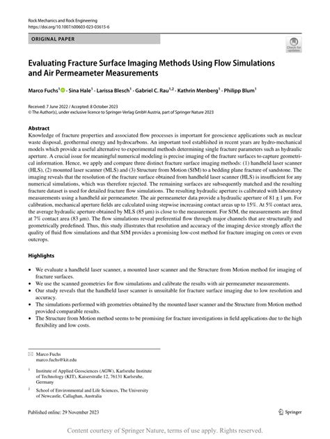 Evaluating Fracture Surface Imaging Methods Using Flow Simulations And Air Permeameter Measurements