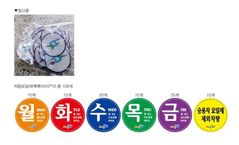 사인웹시스 작업 진행상황 승용차 선택요일제 스티커 제작