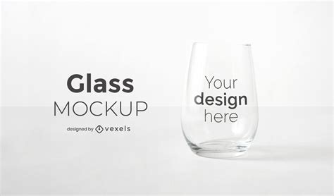 Stemless Wine Glass Mockup Design Psd Editable Template
