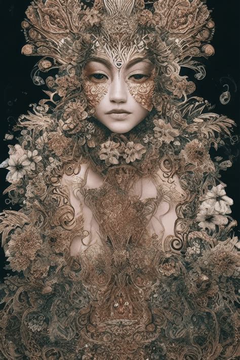 Hyper Realistic Ultra Realism Beautiful Intricate Flower Woman