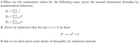 solved 1 what are the summation values for the following