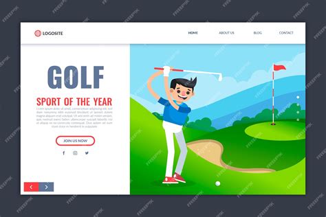 야외 스포츠 방문 페이지 템플릿 무료 벡터