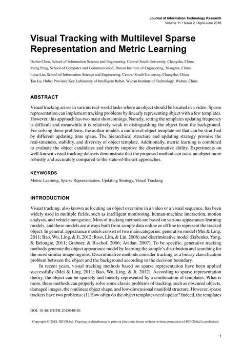 Pdf Visual Tracking With Multilevel Sparse Representation And Metric Learning